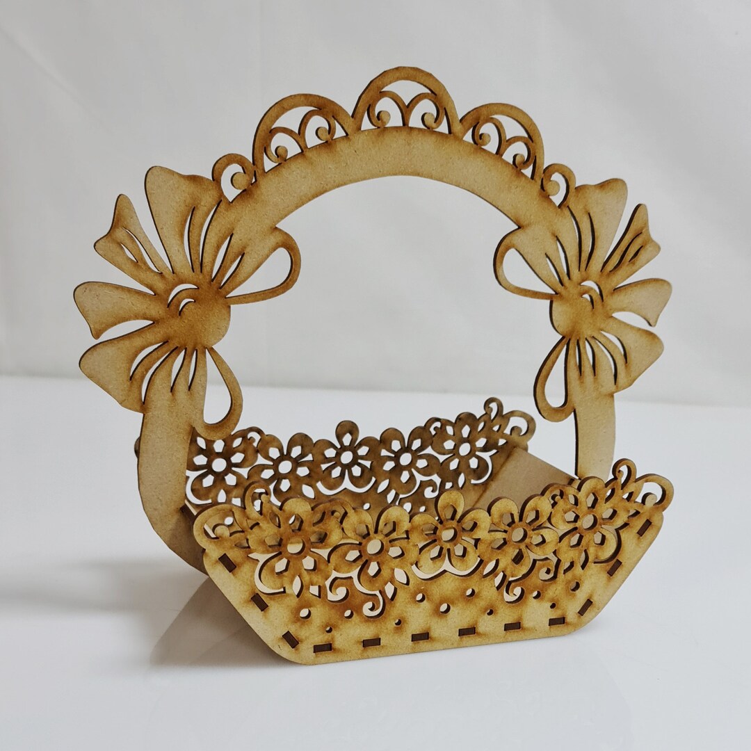 Wooden MDF Easter Egg Basket Decoration Easter Egg Hunt Basket - Etsy