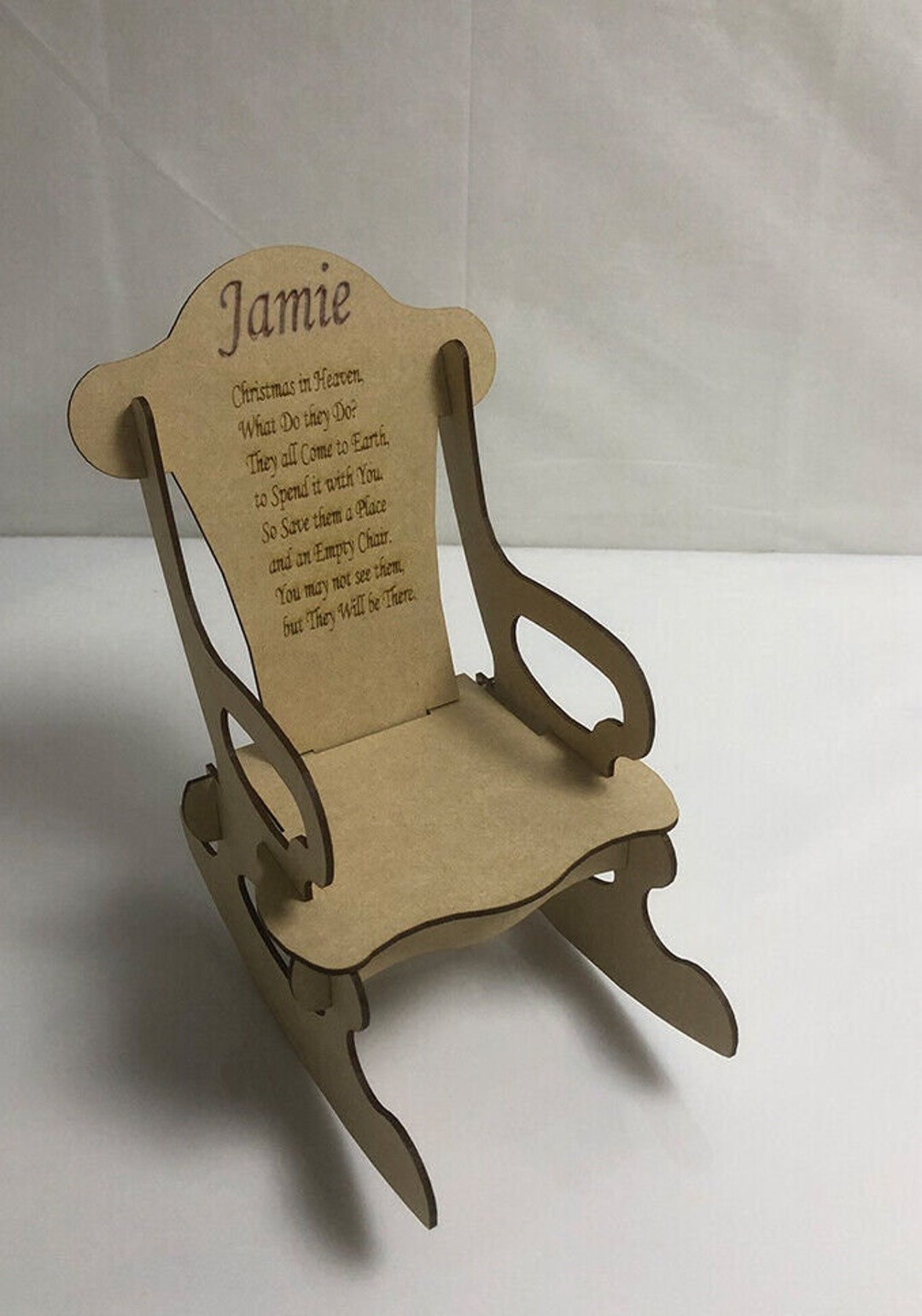Personalised Christmas in Heaven Poem Rocking Chair Memorial Gift for a ...