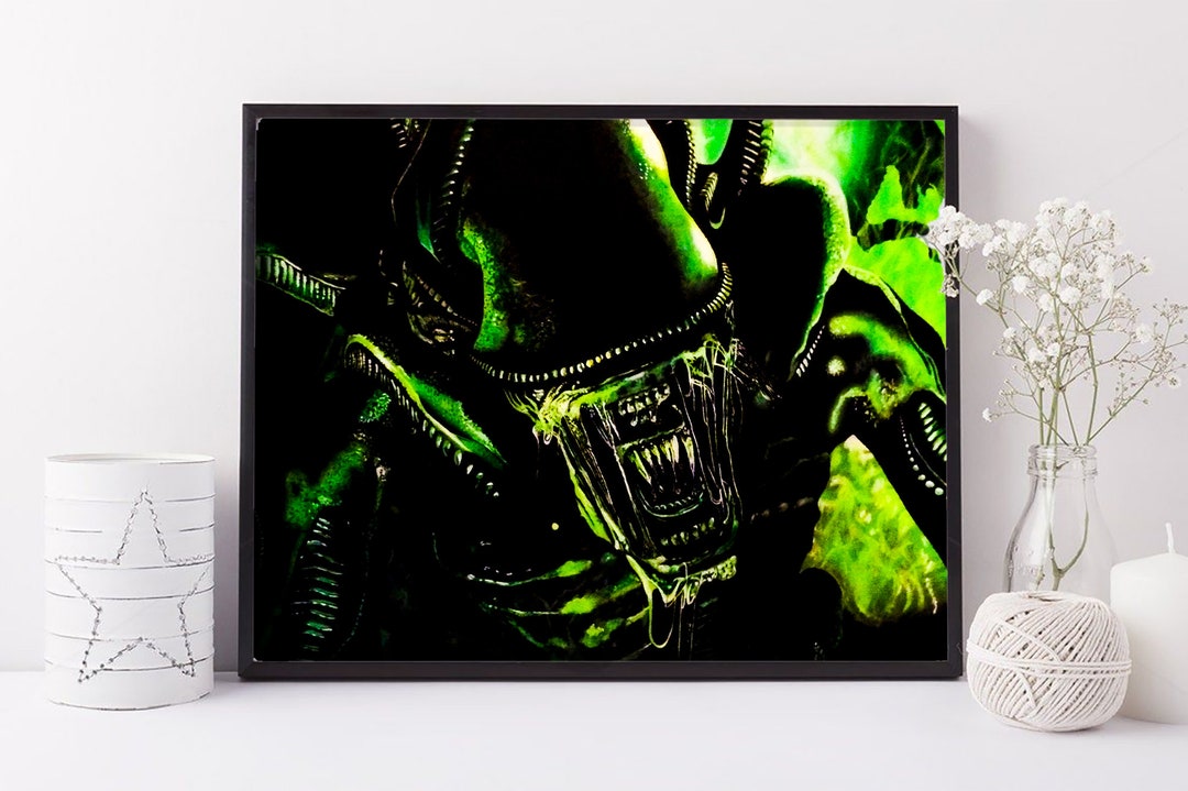 Alien Acrylic Painting Digital Reproduction - Etsy
