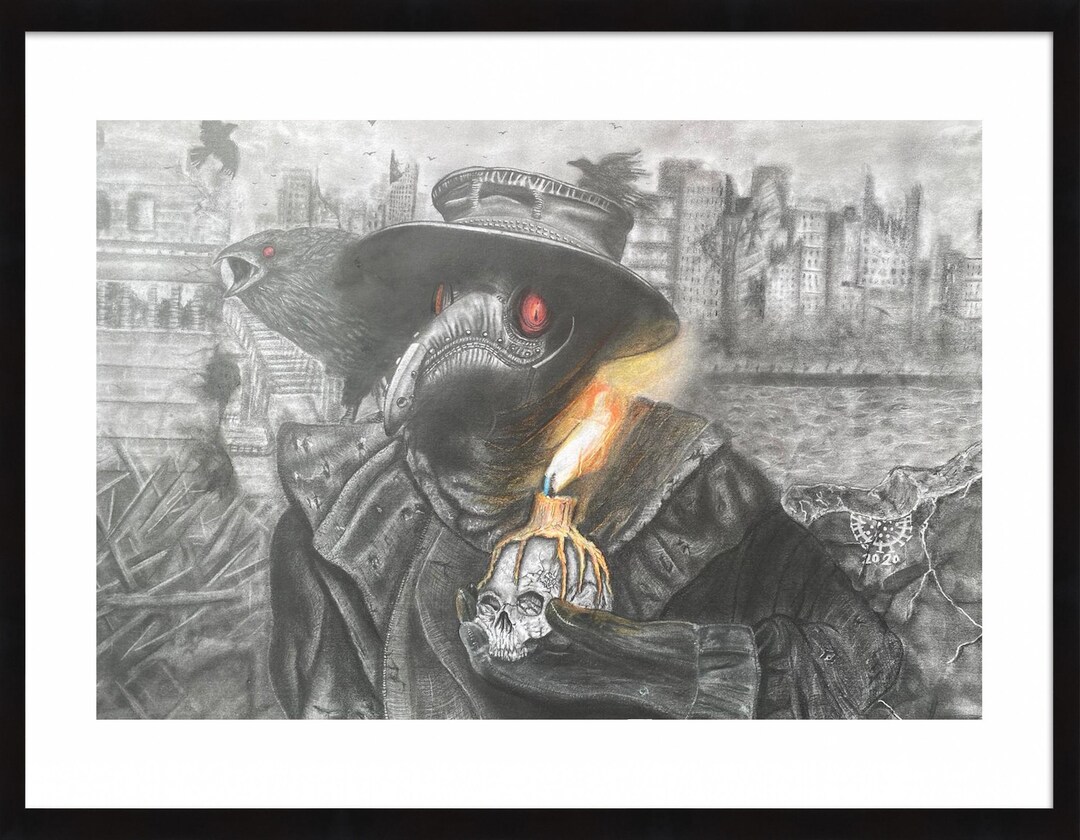 Plague Doctor Surrealism Drawing Original Signed Artwork - Etsy