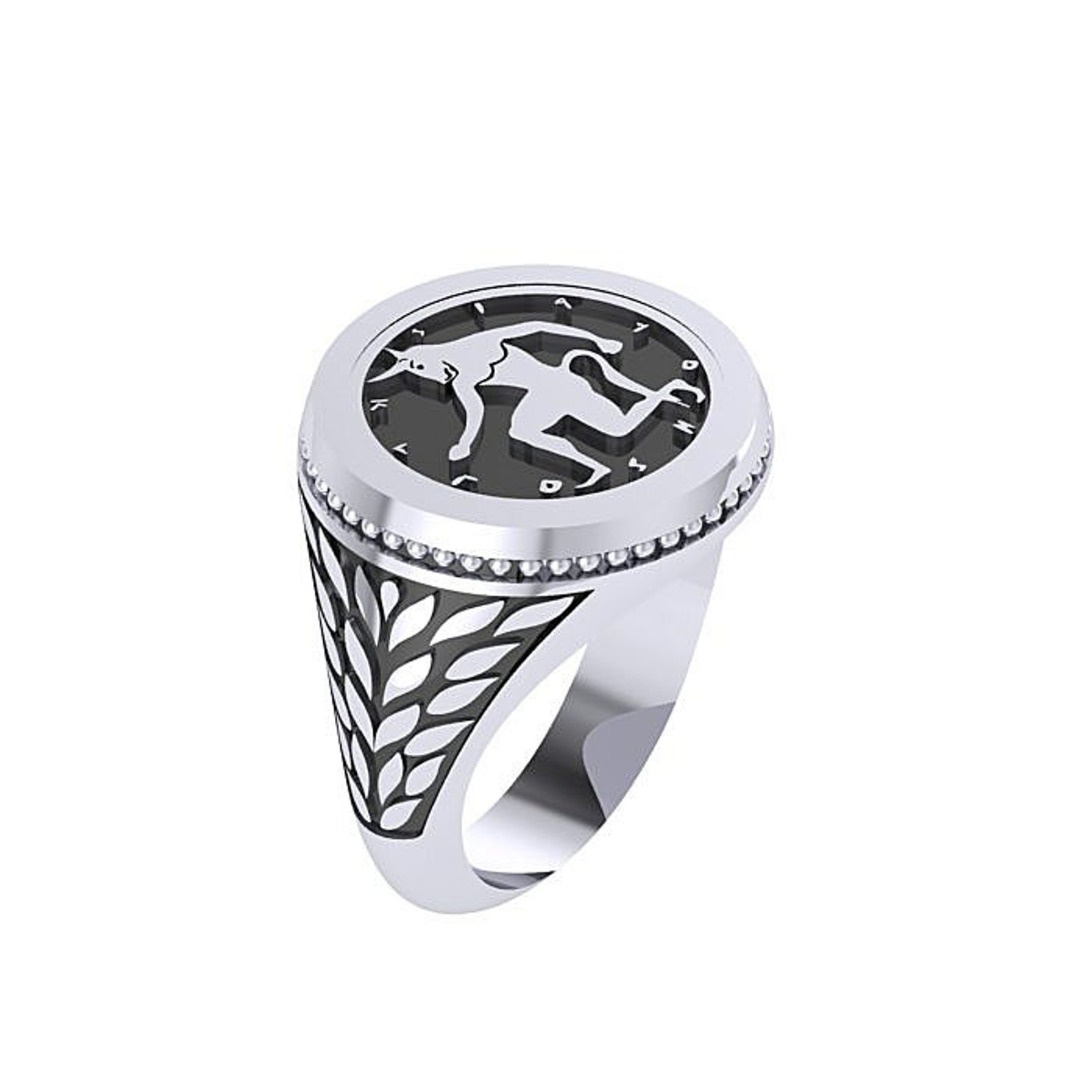 Minotaur Ring, Ancient Greek Seal Ring / Two-tone Coloured Sterling ...