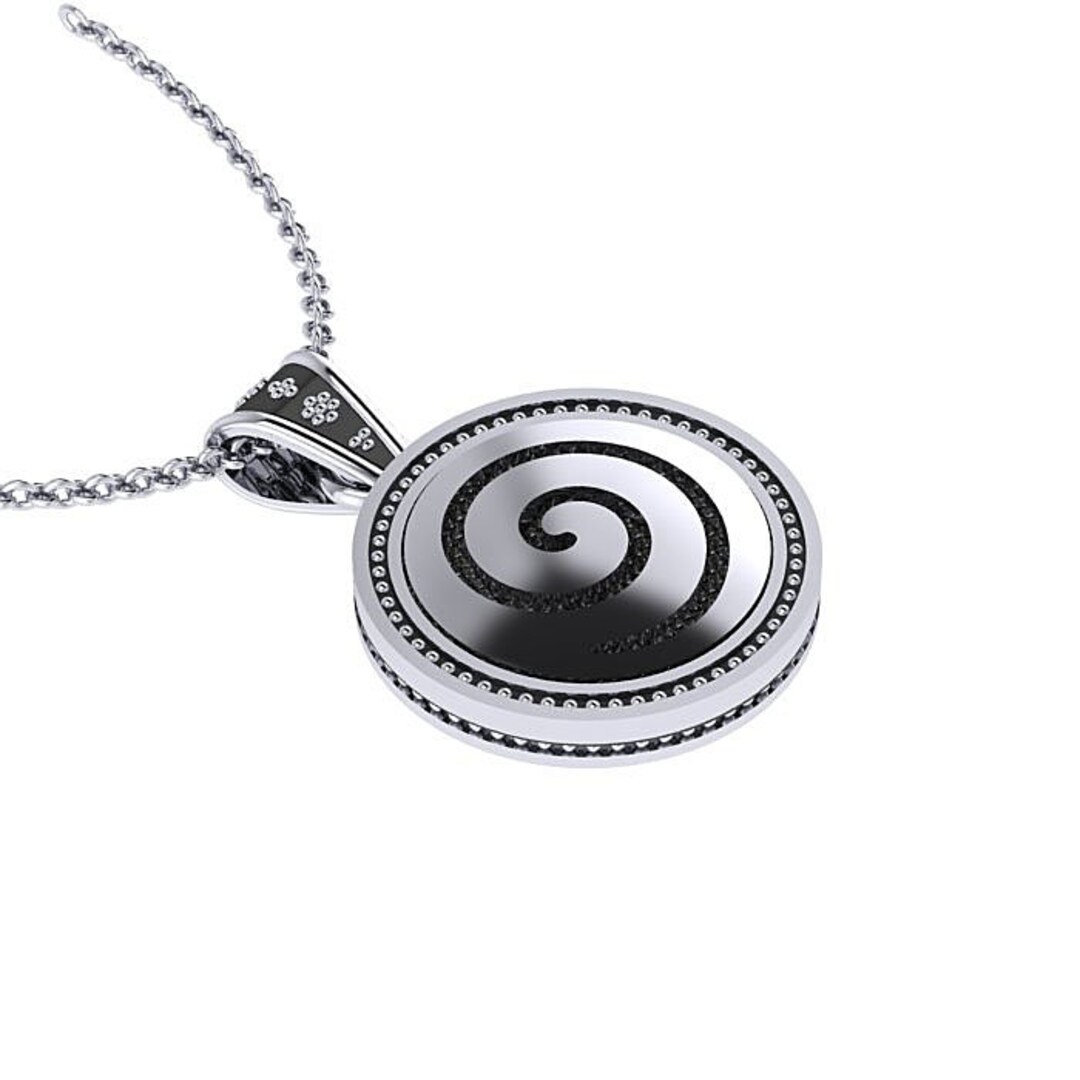 Greek Spiral Pendant, Ancient Greek Seal Pendant / Two-tone Coloured ...