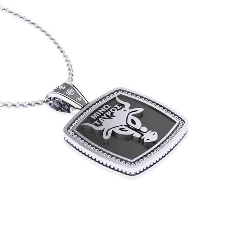 Minotaur Pendant, Ancient Greek Seal Pendant / Two-tone Coloured ...