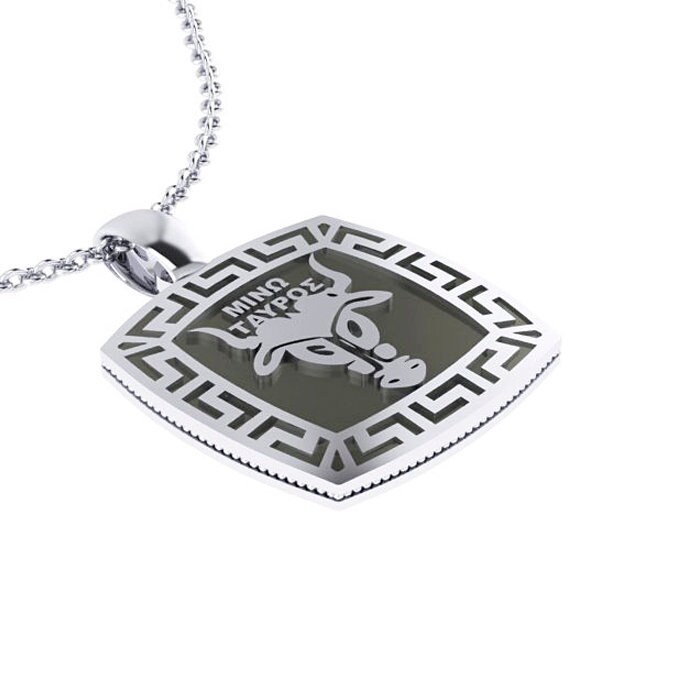 Minotaur Pendant, Ancient Greek Seal Pendant / Two-tone Coloured ...