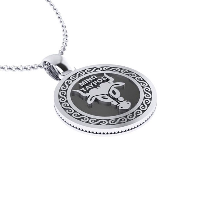 Minotaur Pendant, Ancient Greek Seal Pendant / Two-tone Coloured ...