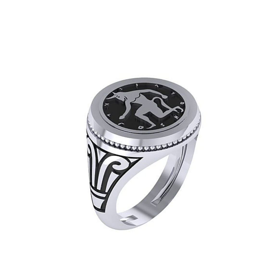 Minotaur Ring, Ancient Greek Seal Ring / Two-tone Coloured Sterling ...