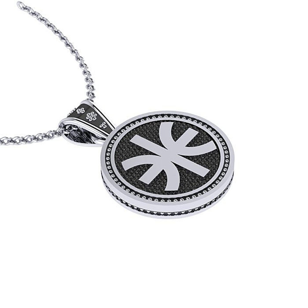 Greek Delphic Epsilon Pendant, Ancient Greek Symbol Pendant, Two-tone ...