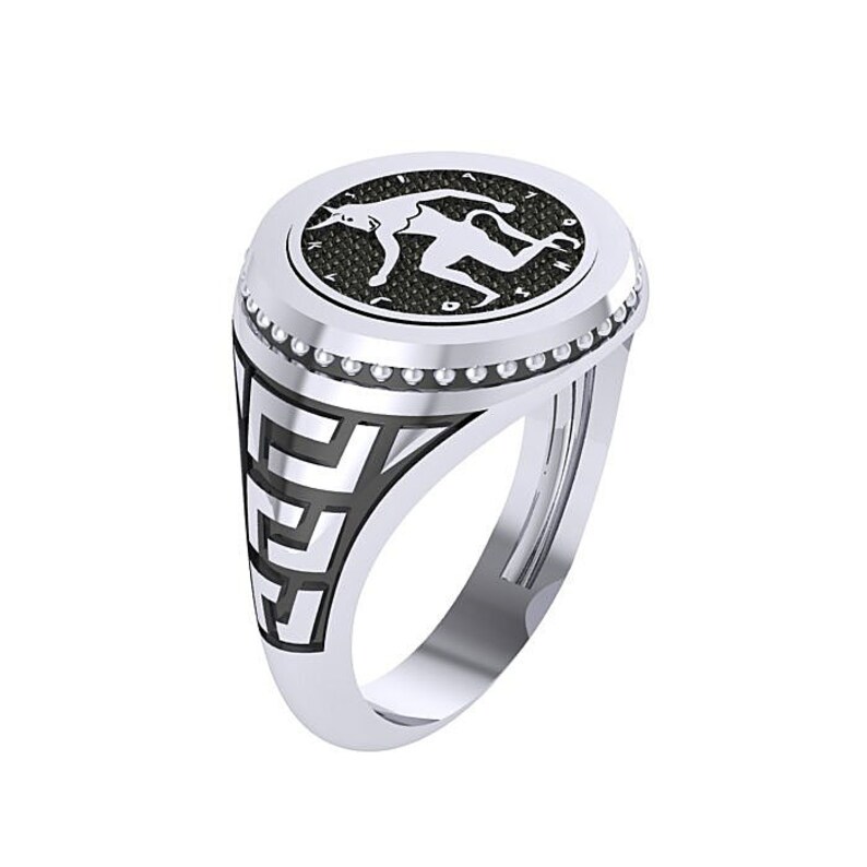 Minotaur Ring, Ancient Greek Seal Ring / Two-tone Coloured Sterling ...
