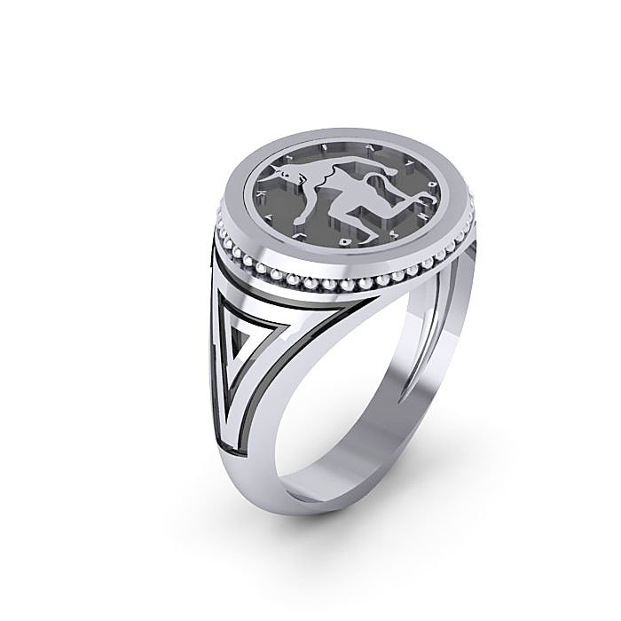 Minotaur Ring, Ancient Greek Seal Ring / Two-tone Coloured Sterling ...