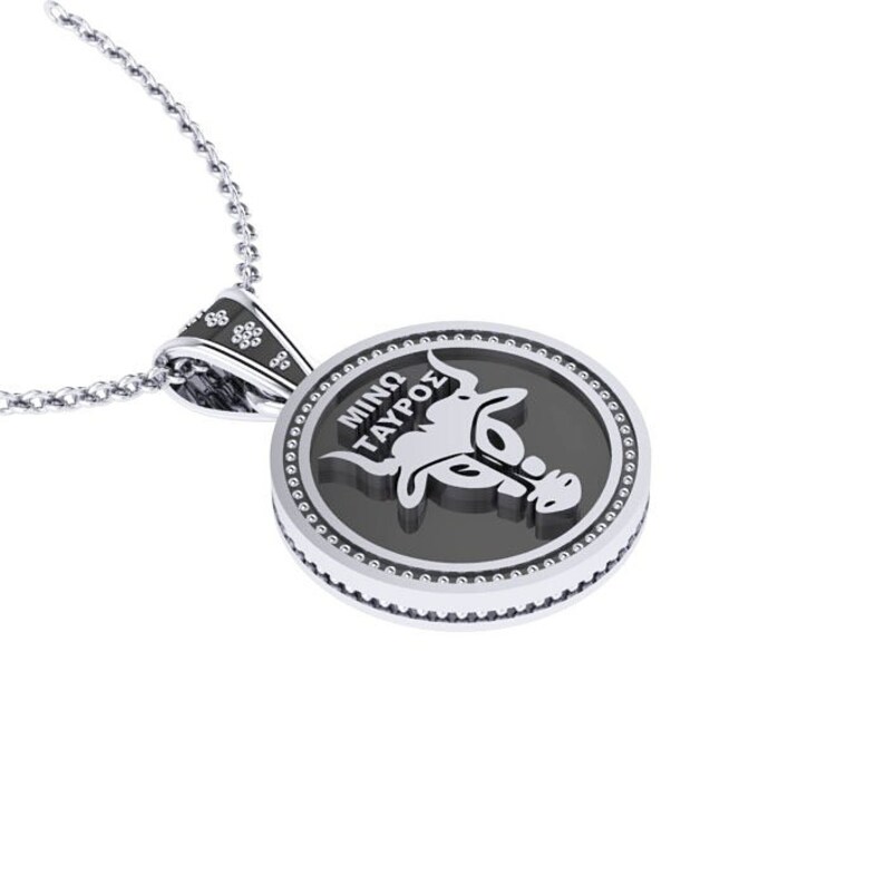 Minotaur Pendant, Ancient Greek Seal Pendant / Two-tone Coloured ...