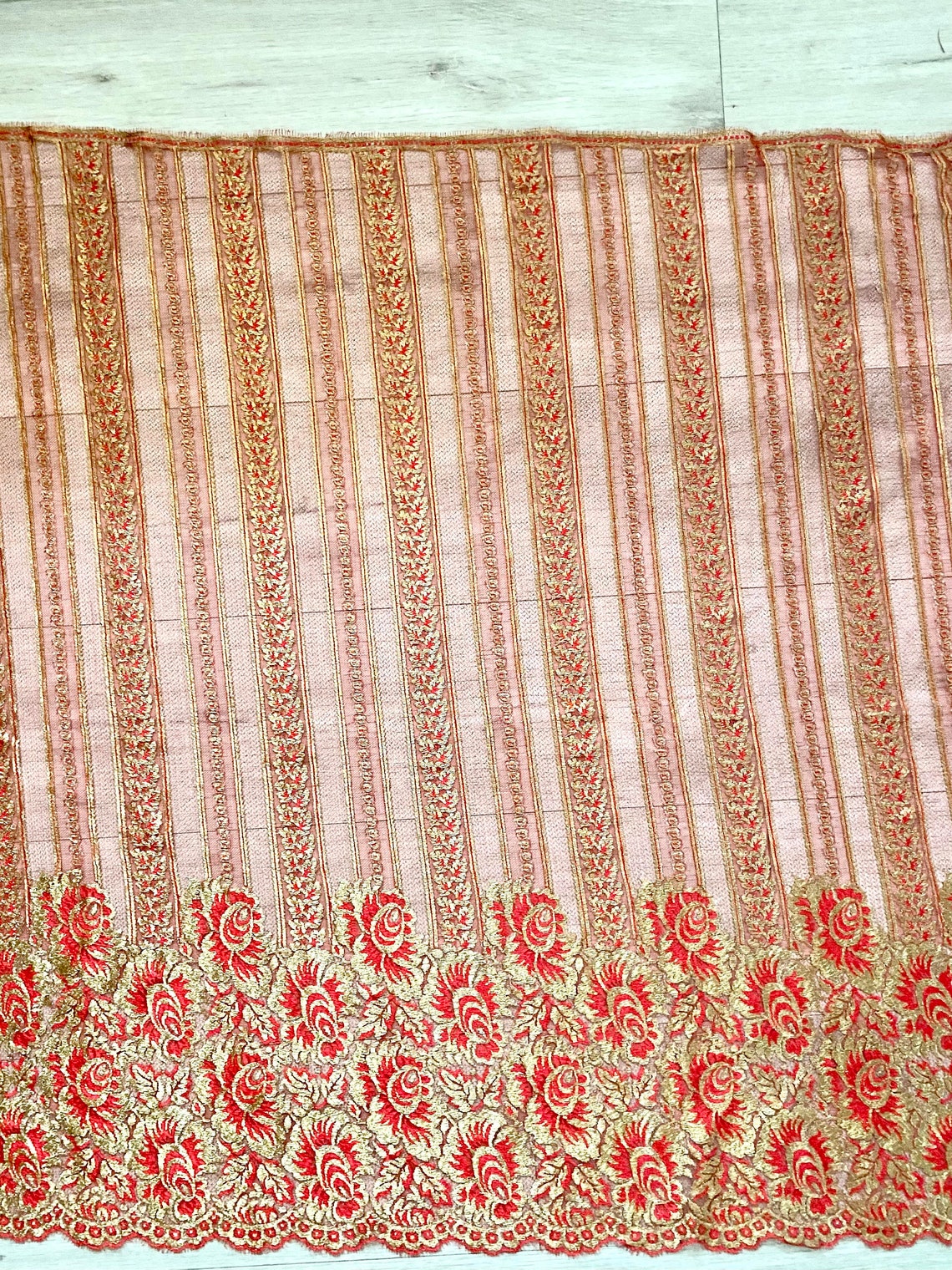 Luxury Red and Gold Metallic Solstiss Chantilly Lace With - Etsy