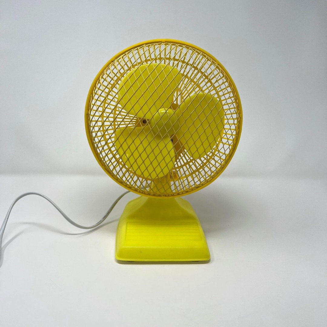 Vintage 1980s Electric Yellow Fan - Etsy UK