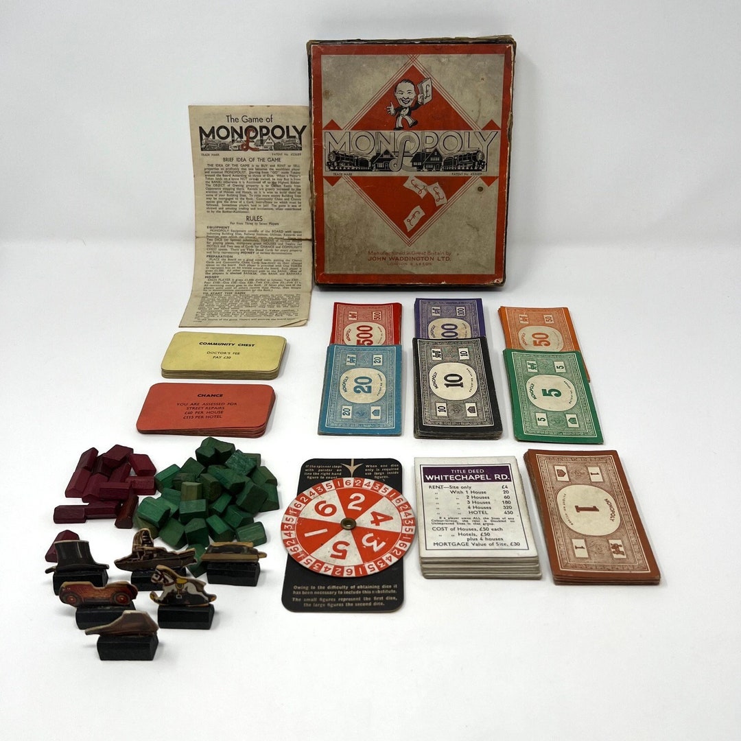 Vintage War Time WW2 Monopoly Set With Wooden Counters and - Etsy UK