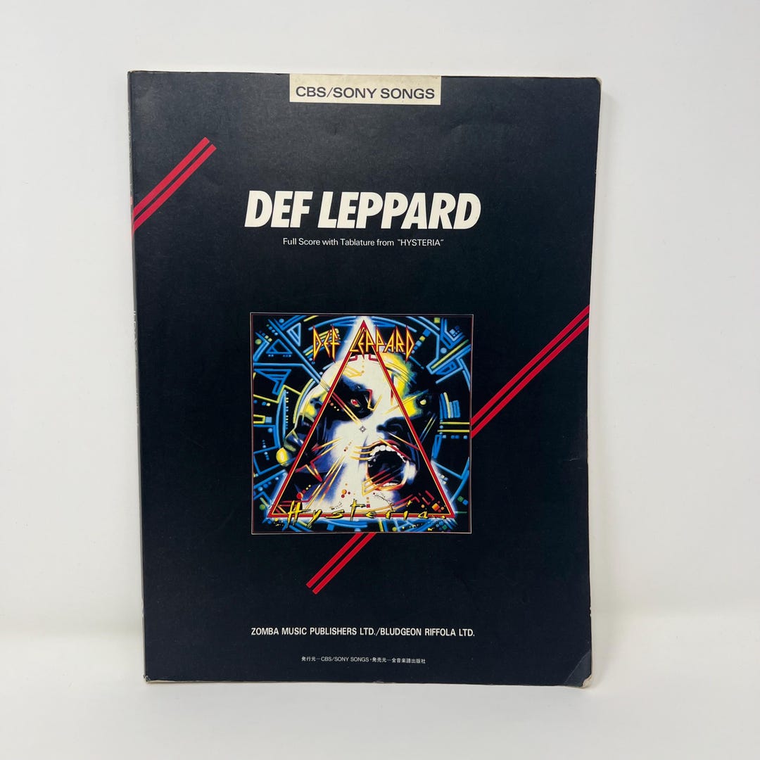 Def Leppard Hysteria Album Full Music Score and Guitar Tablature, CBS ...