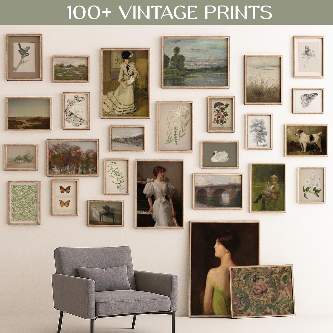 Vintage Wall Art Prints Mega Bundle: Curated Gallery Decor (digital ...