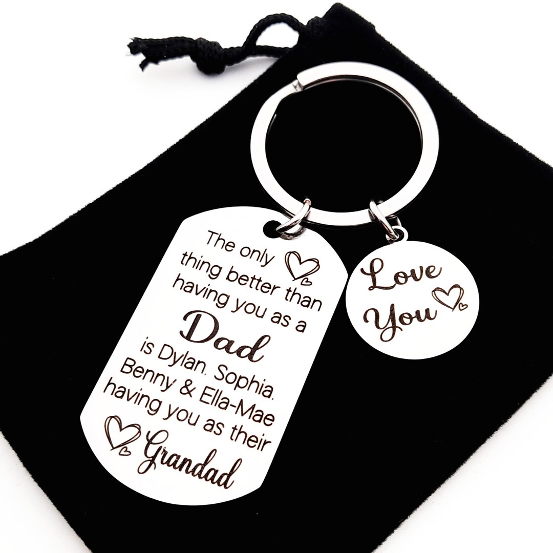 Grandad Keychain, Christmas Gift From Grandchildren for a Dad and ...