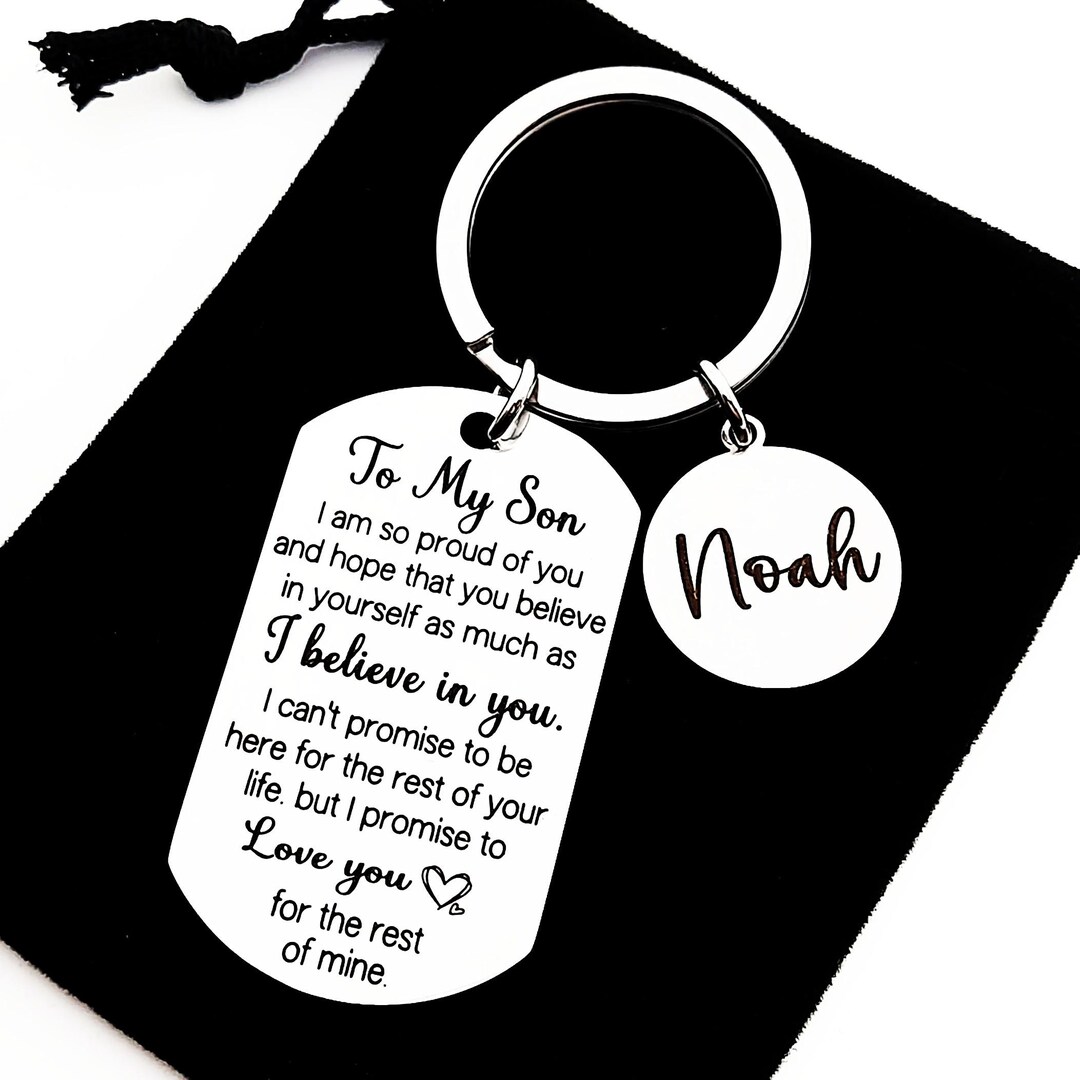 Personalized Son Keychain: Sentimental Gift From Parents - Etsy UK