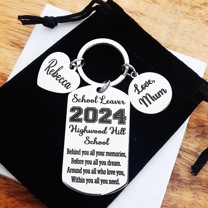 Personalised School Leaver 2024 Gift, Girls Keyring Gift Idea, Year 11 ...