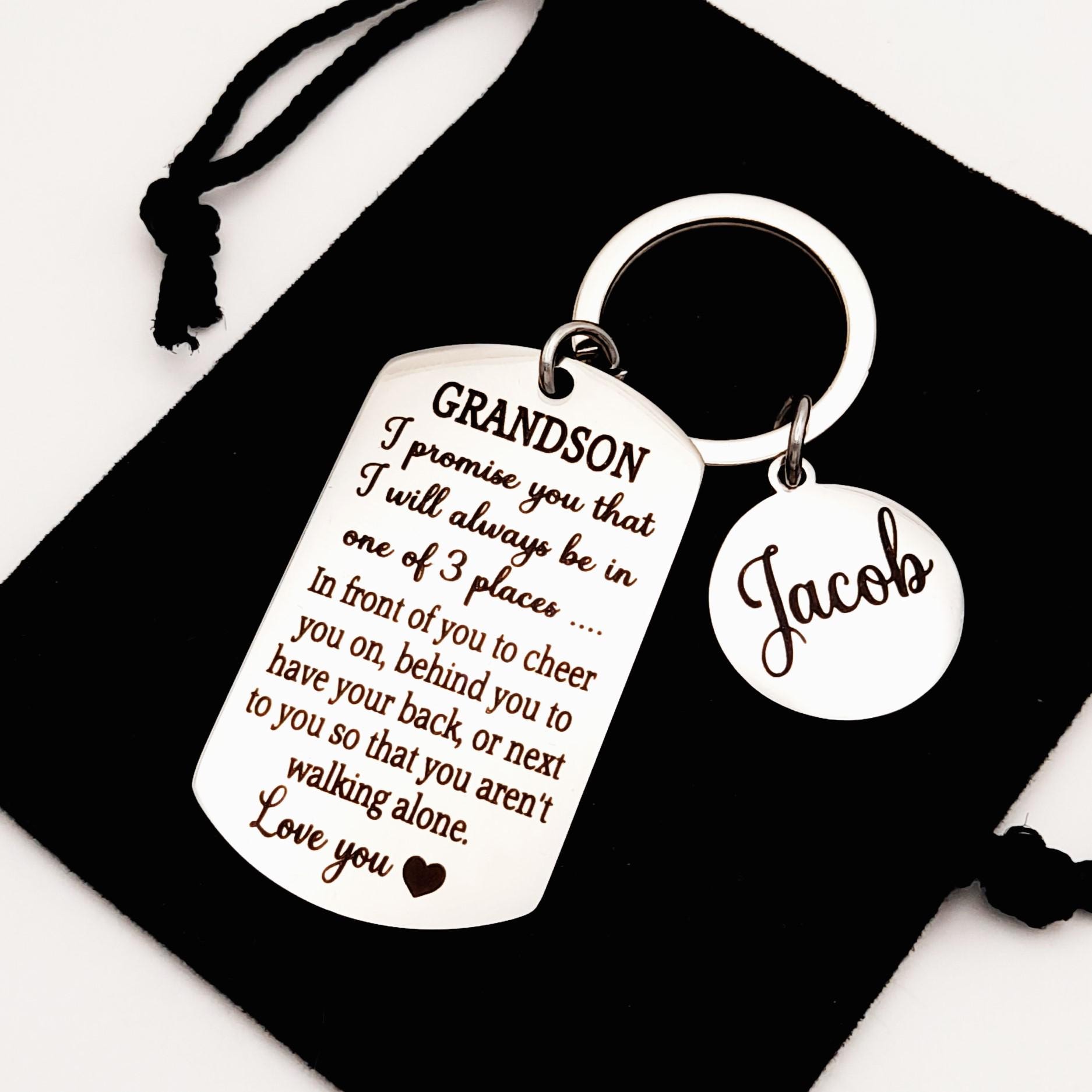 Personalized Grandson Keychain: Sentimental Gift From Grandparents - Etsy