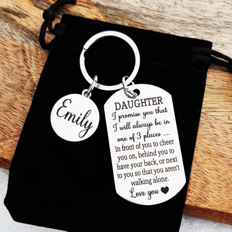 Personalized Daughter Keychain: Sentimental Gift From Parent or Parents ...