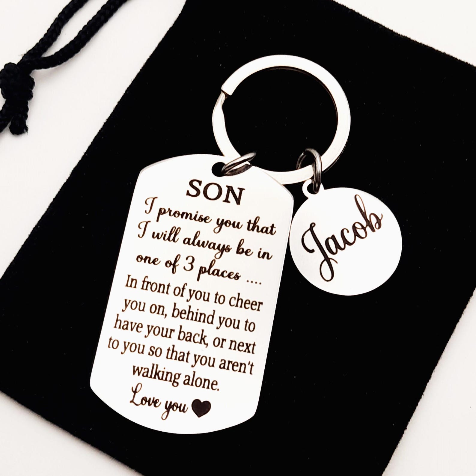 Personalized Son Keychain: Sentimental Gift From Parents - Etsy