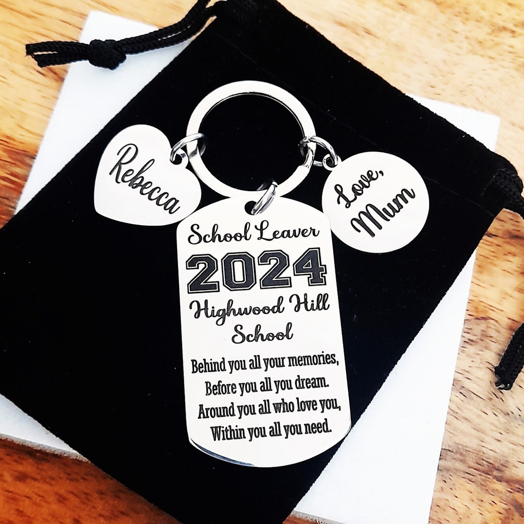 Personalised School Leaver 2024 Gift, Girls Keyring Gift Idea, Year 11 ...