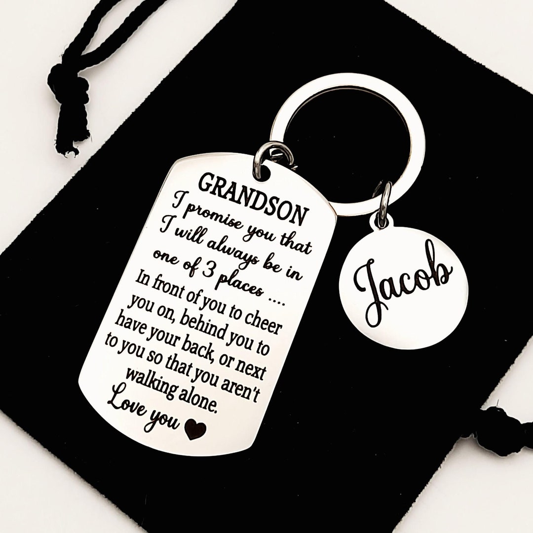 Personalized Grandson Keychain: Sentimental Gift From Grandparents ...