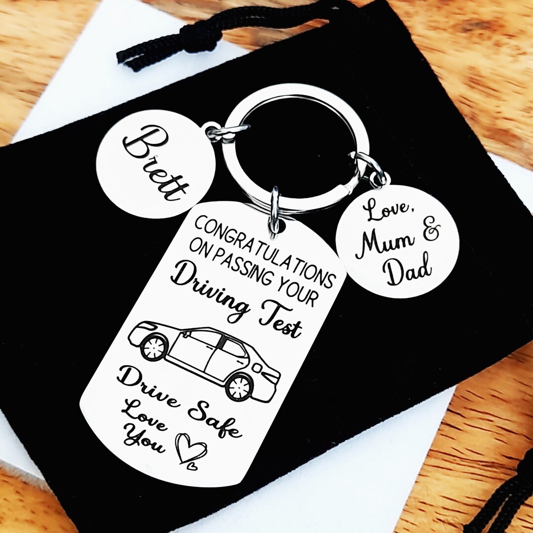 Personalized Driving Test Gift: Stainless Steel Keychain, New Driver ...