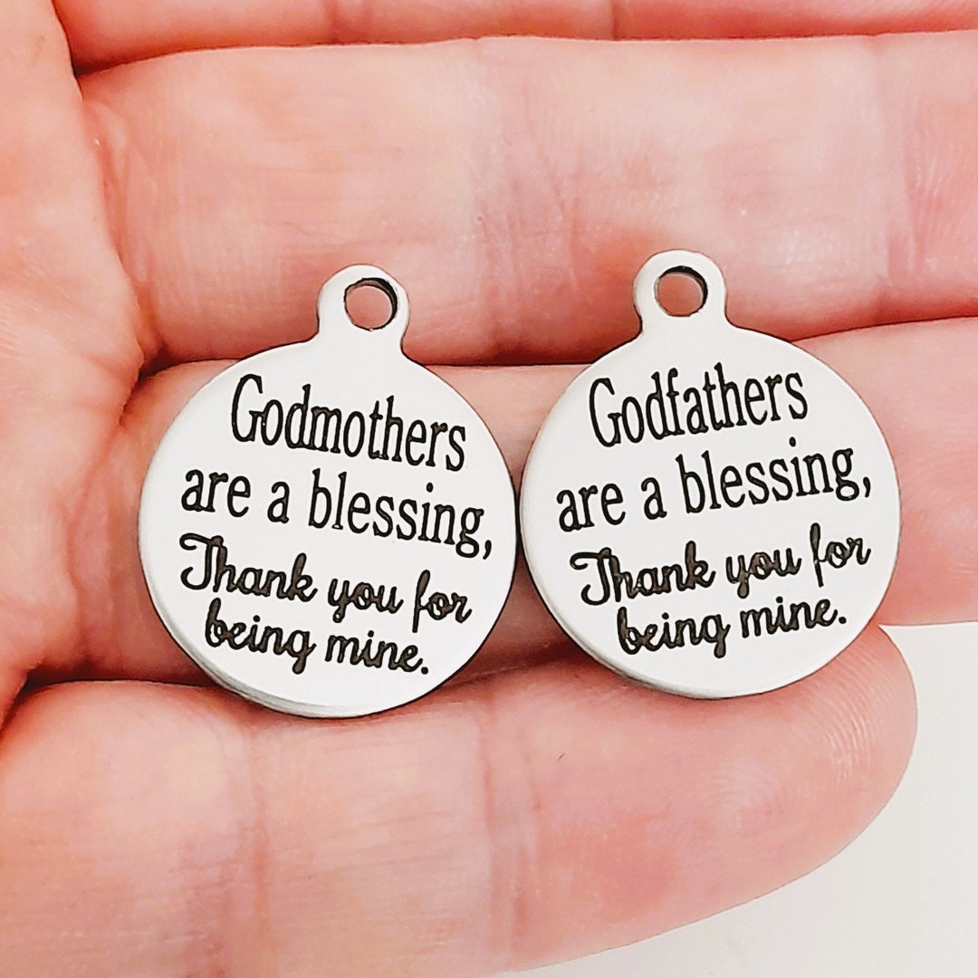 Godmother and Godfather Message Charms, Bulk Packs, Jewellery Making ...