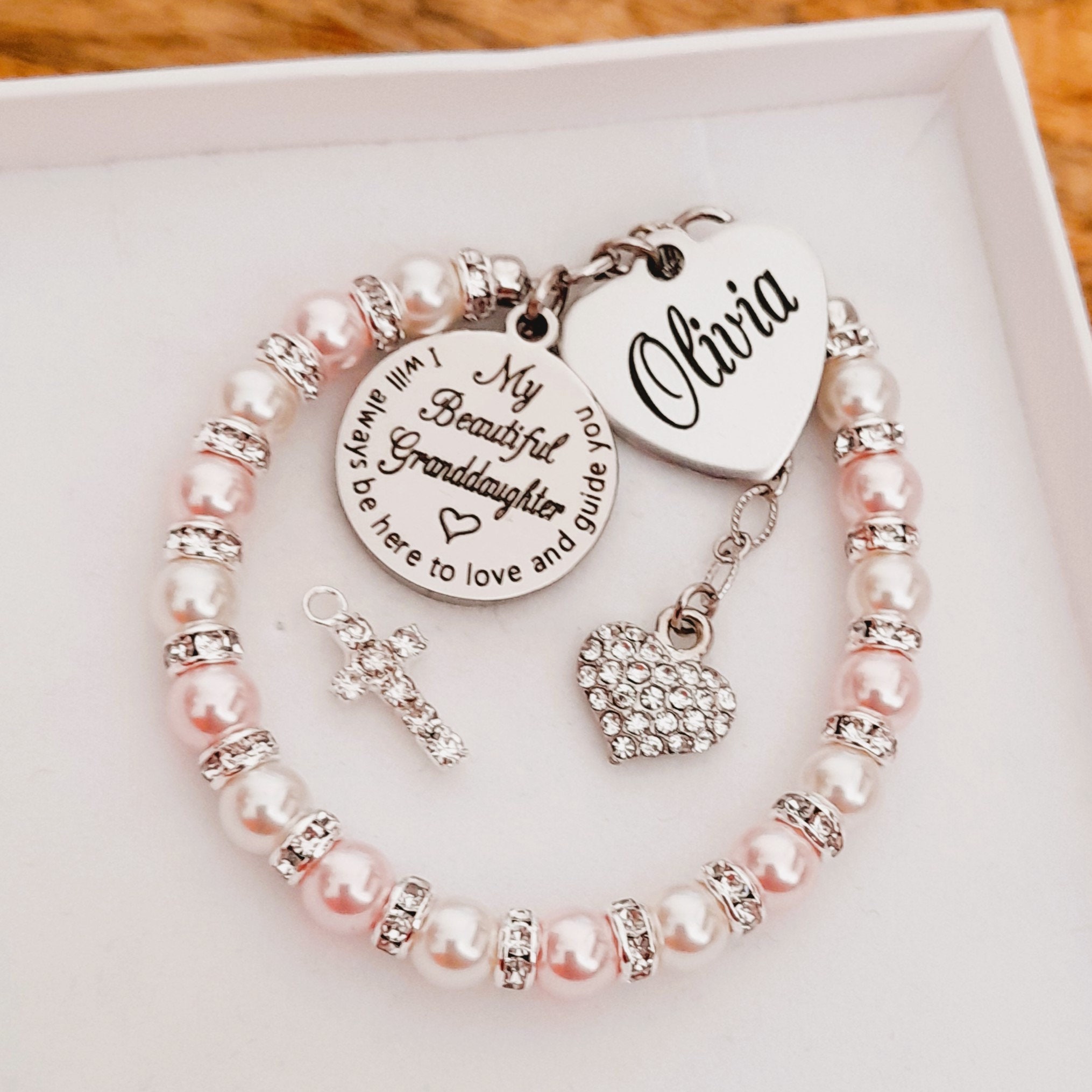 First Communion Gift for Granddaughter, Personalised Name Baptism ...