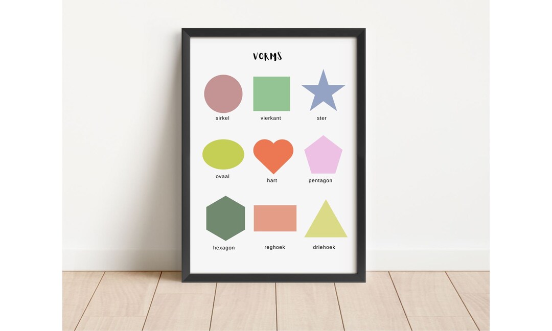 Forms Poster in Afrikaans, Modern Wall Art, Educational Print, Kids ...