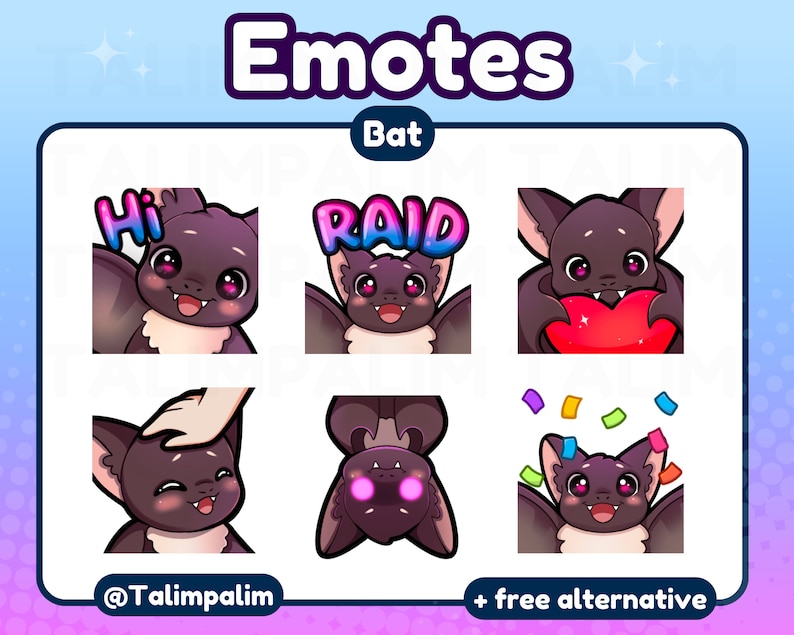 Bat Emotes for Twitch / Discord / Youtube - Etsy