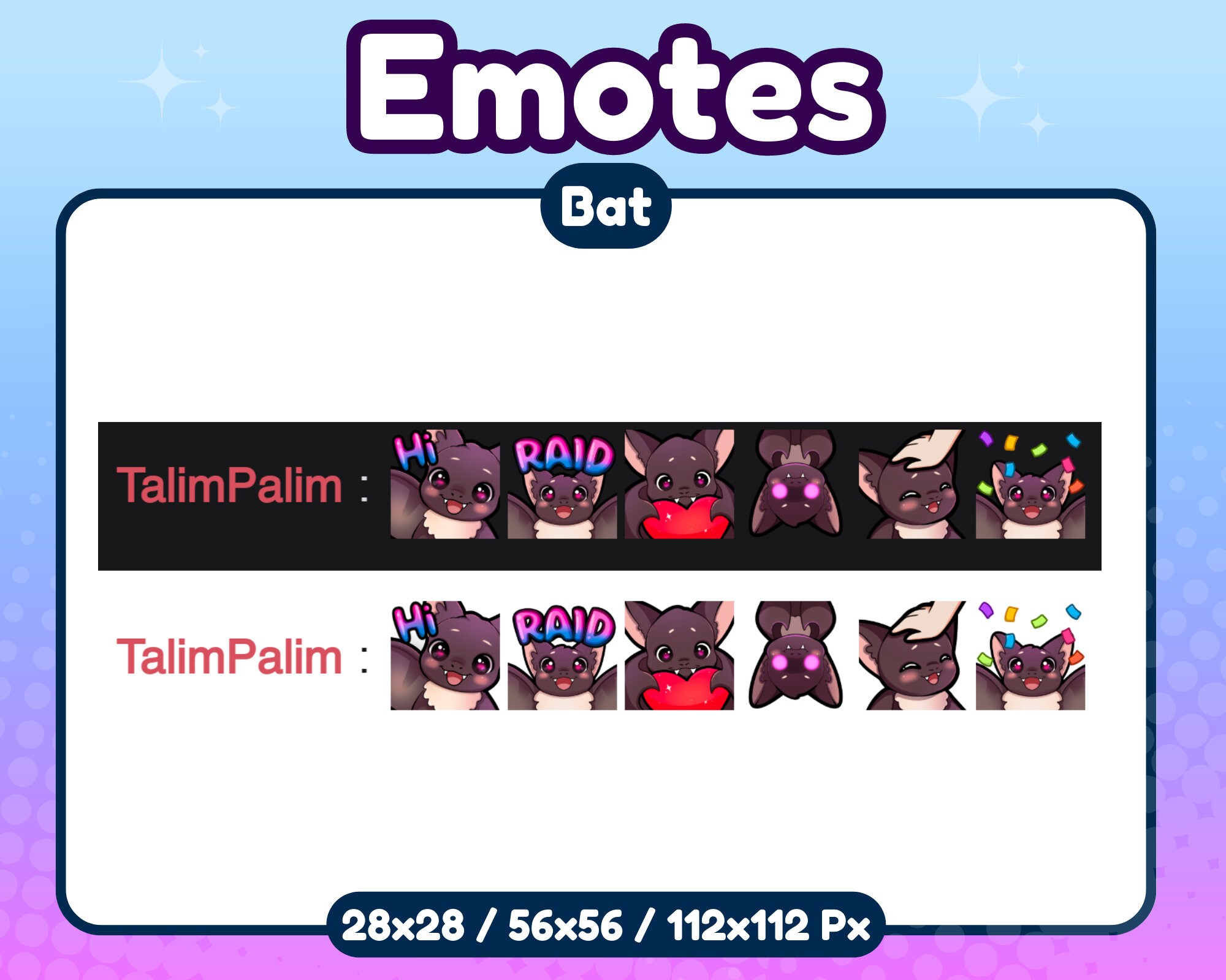Bat Emotes for Twitch / Discord / Youtube - Etsy