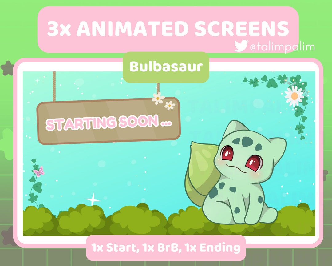Cute Bulbasaur Animated Screen for Twitch/youtube Streaming / OBS - Etsy