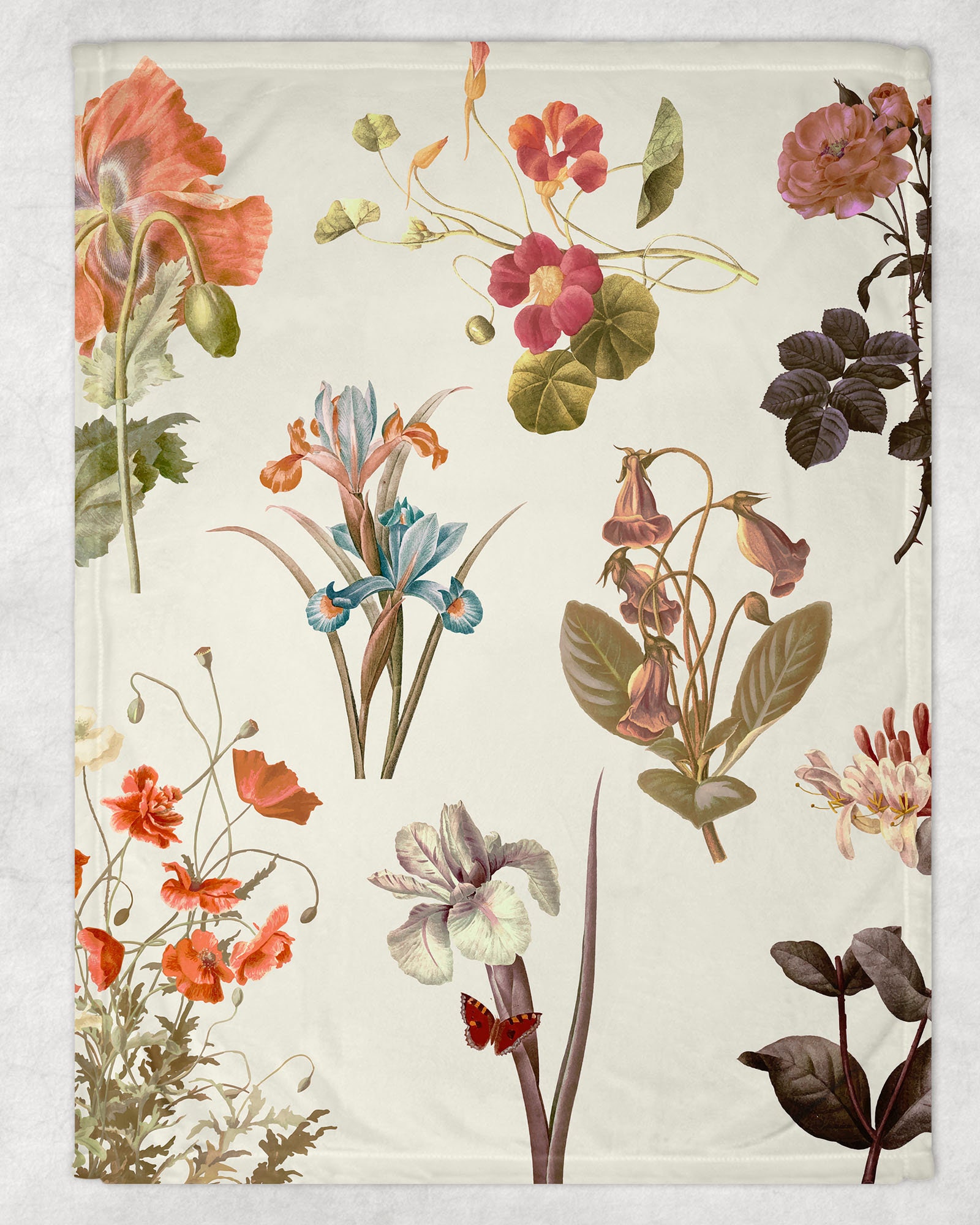 Vintage Aesthetic Botanical Wild Flowers Herbs Plant Fleece - Etsy