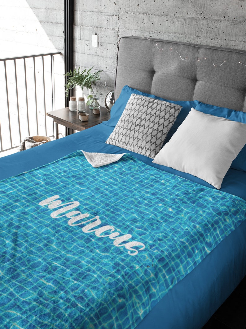 Personalized Swimming Blanket, Swimming Pool Soft Cozy Fleece Throw ...