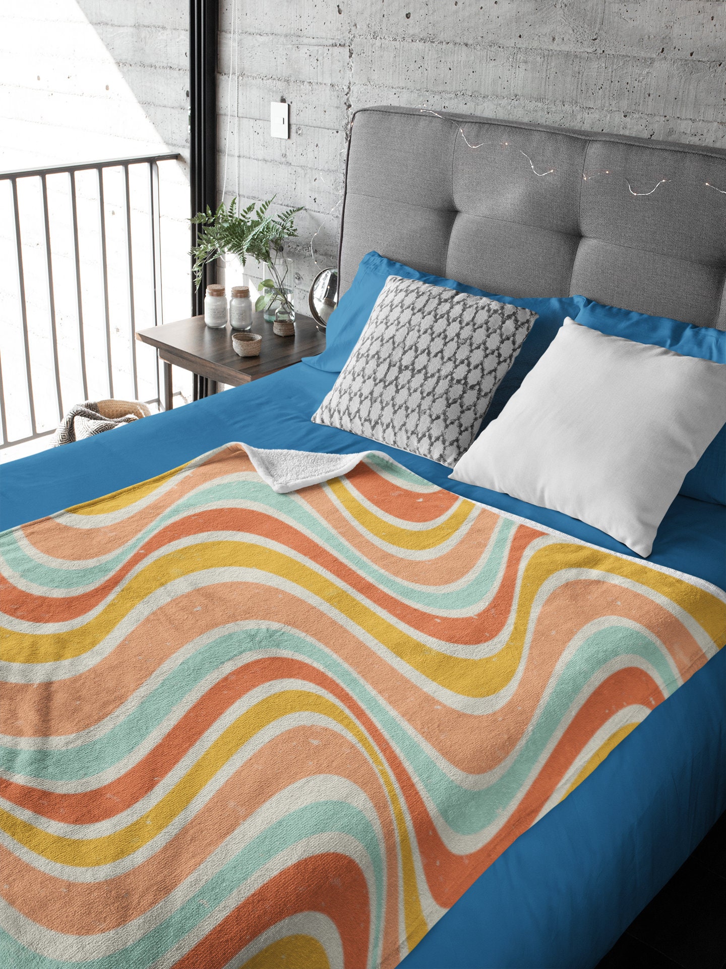 Retro Throw Blanket, Funky Trippy Blanket, Lightweight Hippie Throw ...