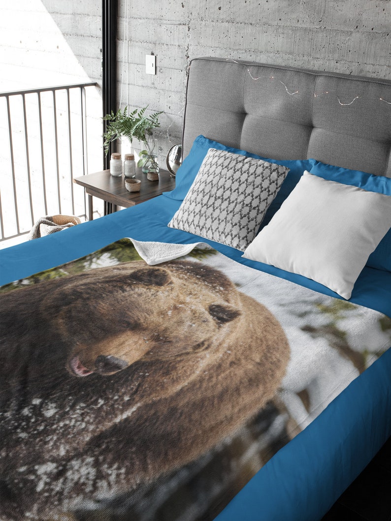 Giant Bear Face Fleece Blanket Big Face Animal Brown Bear Throw Blanket ...