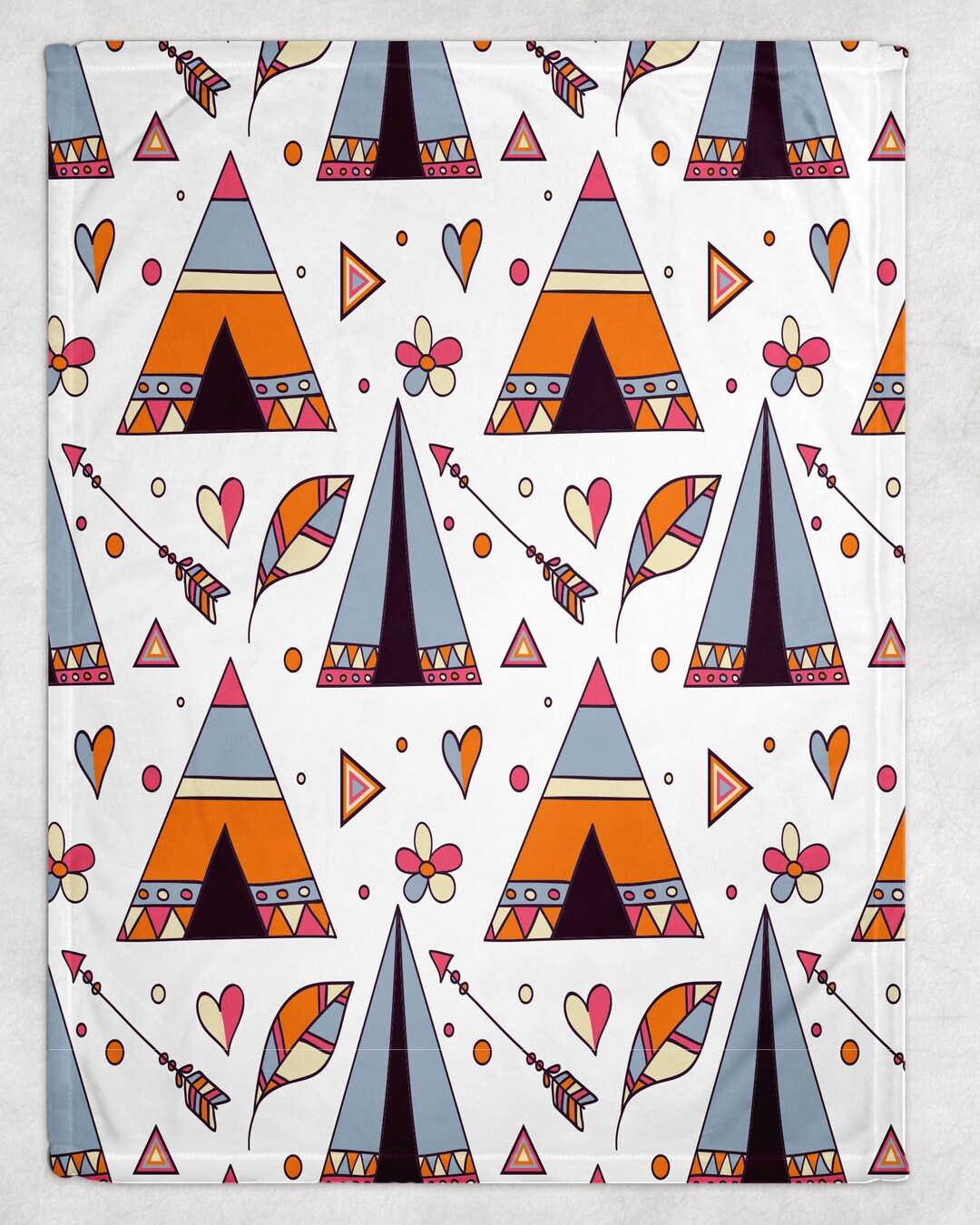 Teepee Baby Blanket, Native American Tepee, Personalized Baby Blanket ...