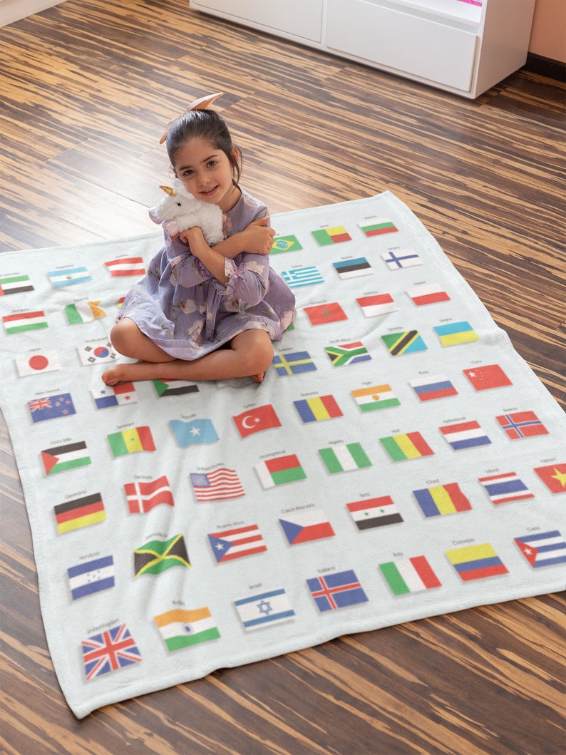 World Flags Throw Blanket, Flags of the World Blanket, Travel Blanket, Wanderlust Blanket ...