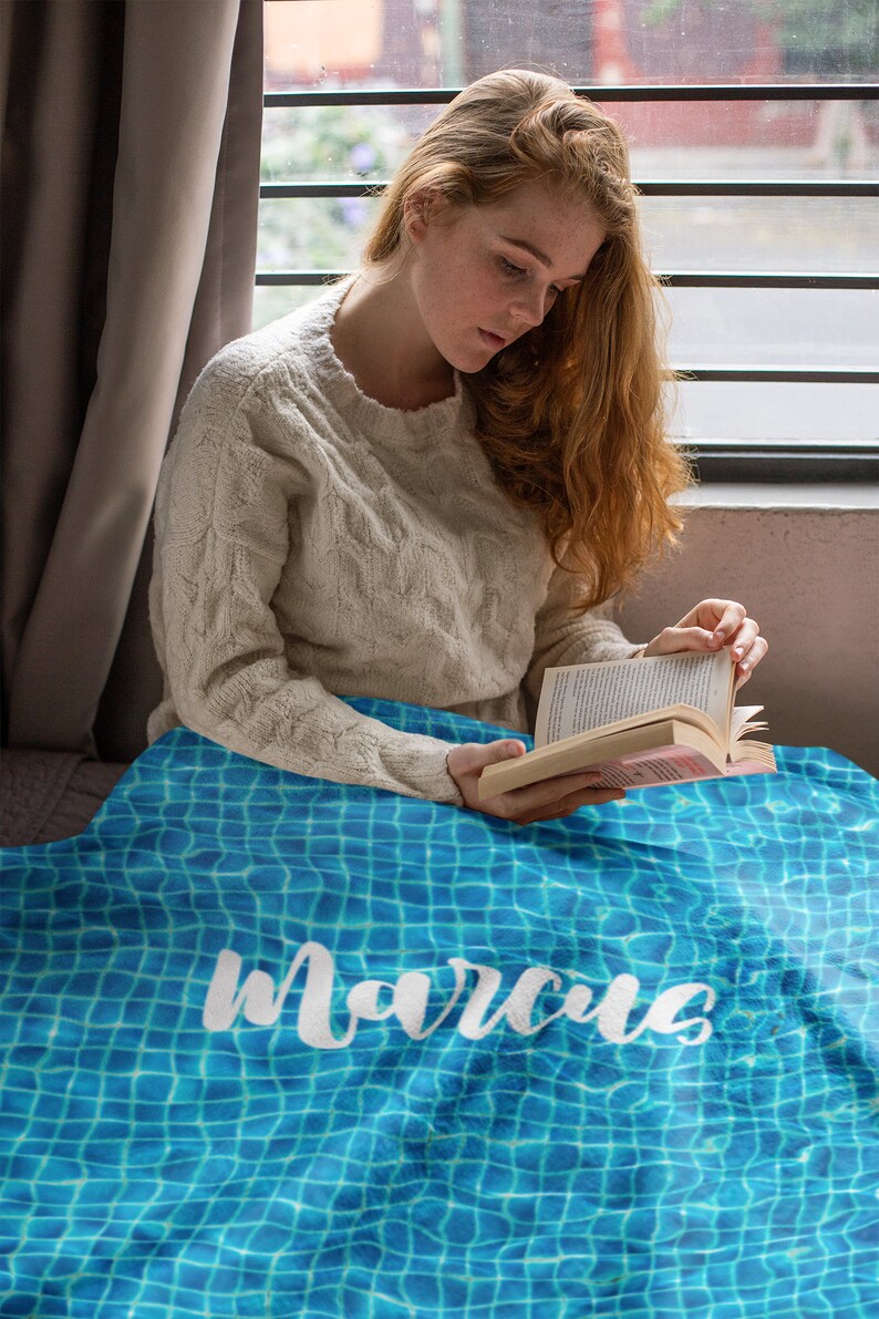 Personalized Swimming Blanket, Swimming Pool Soft Cozy Fleece Throw ...