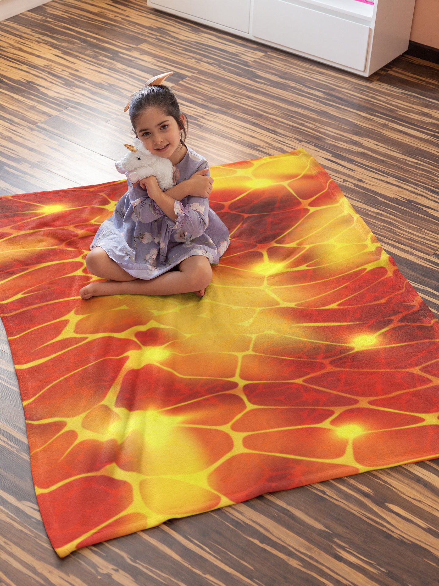 Hawaiian Volcano Lava Aloha Gift Blanket Island Tropical Decor Fleece ...
