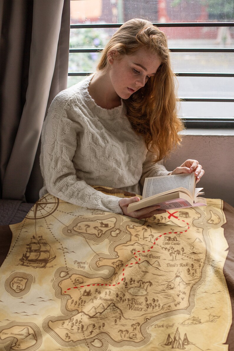 Personalized Pirate Blanket, Custom Treasure Map Blanket, Gifts for Kids, Pirate Birthday ...