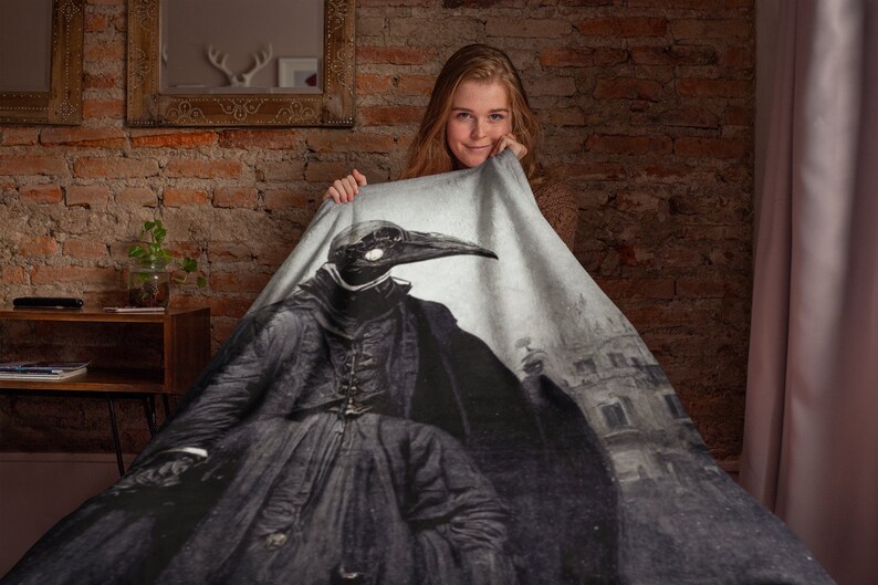 Plague Doctor Gothic Home Decor Gothic Bedding Plague Doctor Fleece ...