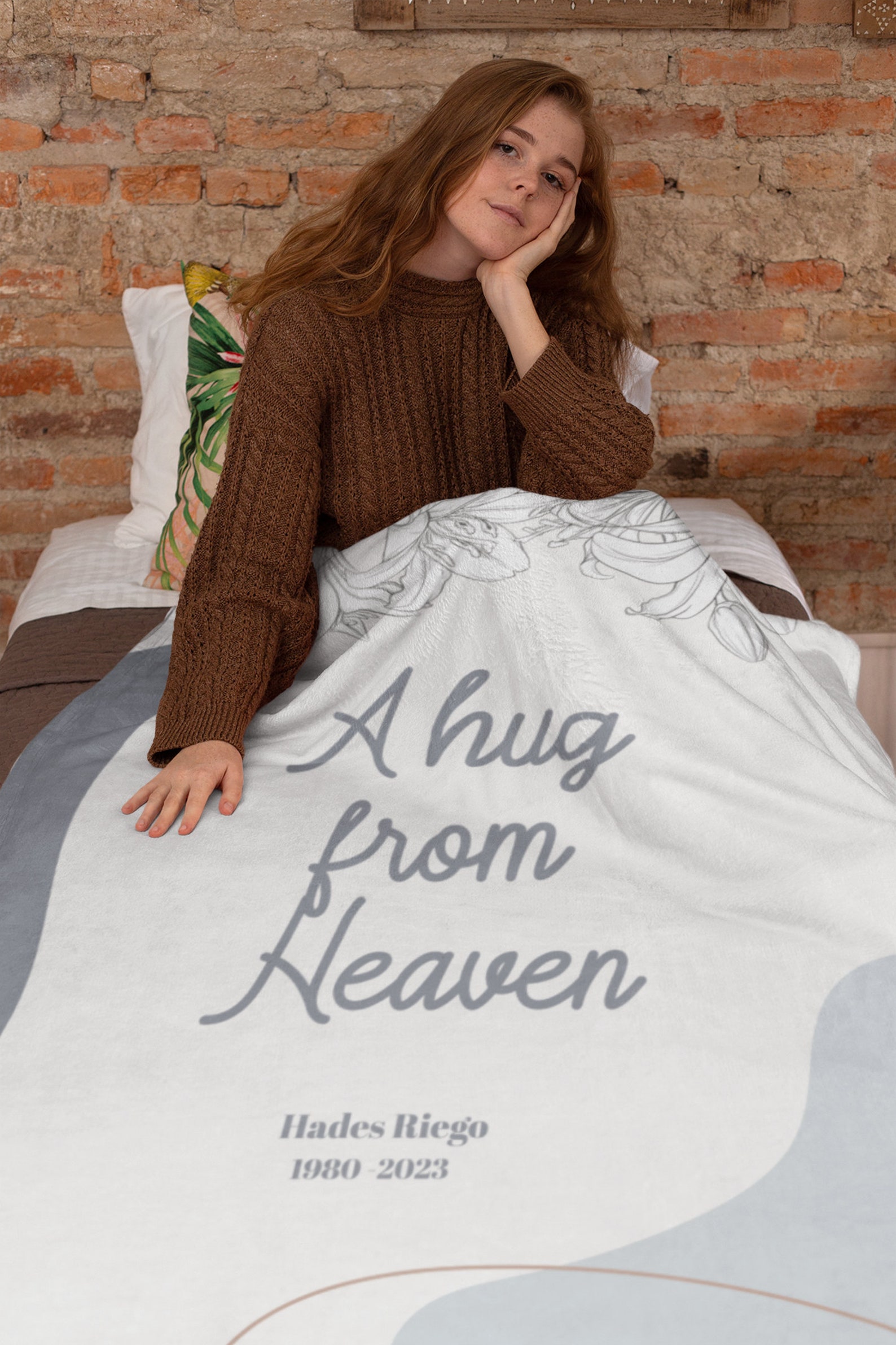 Personalized Memorial Throw Blanket, A Hug From Heaven Memorial Gift ...