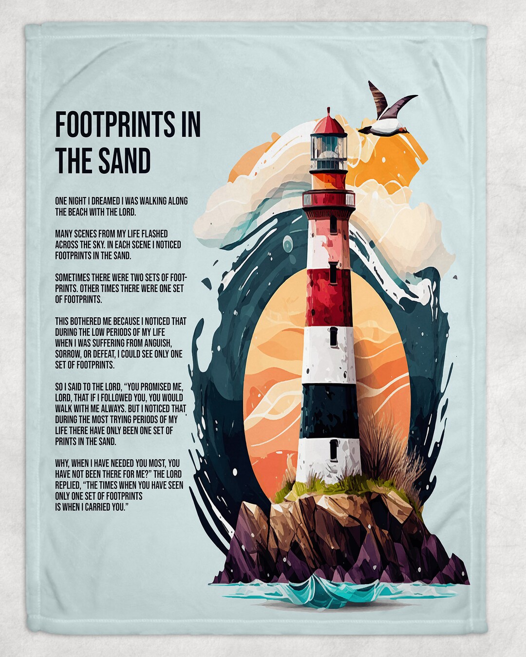 Lighthouse Scripture Blanket | Lighthouse Blanket | Super Soft Plush ...