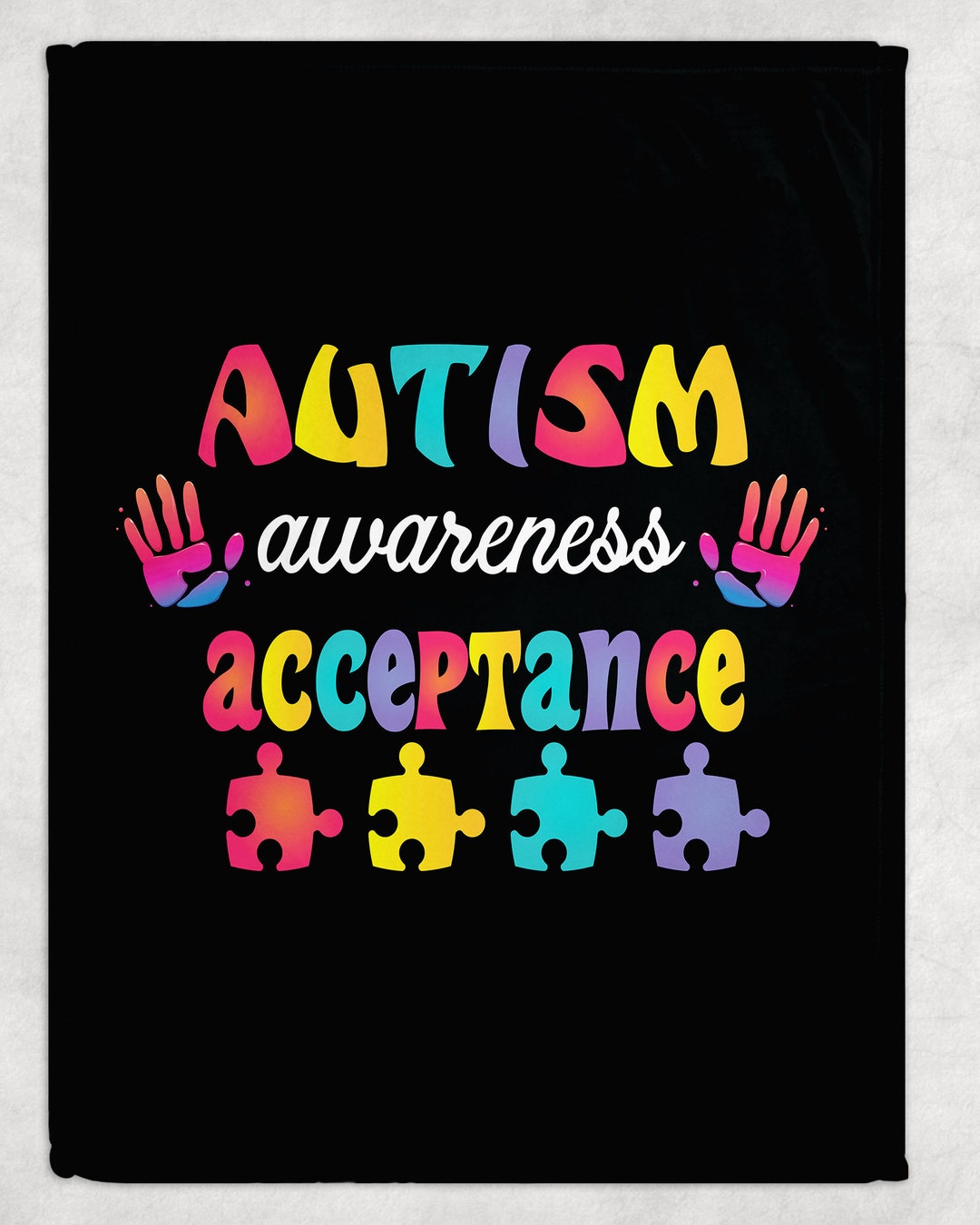 Autism Awareness Mom Daughter Family Fleece Blanket, Autism Awareness ...