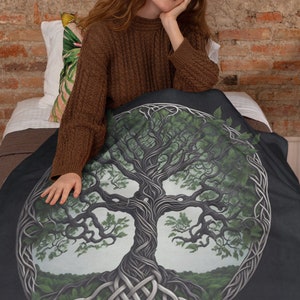 Celtic Tree of Life Blanket, Viking Blanket, Celtic Knot Blanket, Irish ...