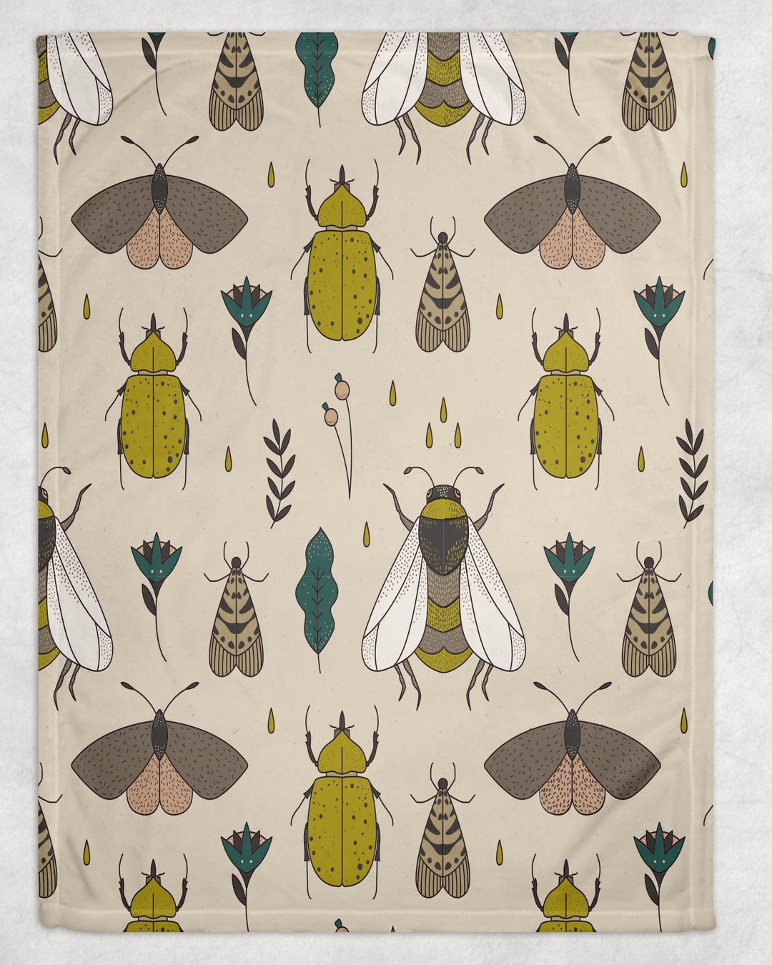 Boho Bugs Minky Blanket. Bug Themed Room. Custom Fleece Blanket For ...