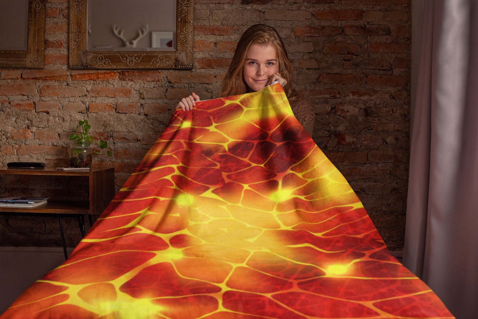 Hawaiian Volcano Lava Aloha Gift Blanket Island Tropical Decor Fleece ...